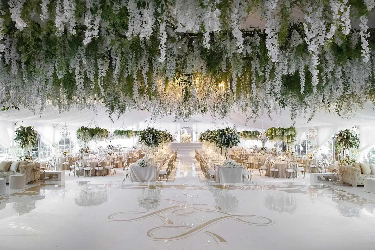 Floral ceiling wedding store